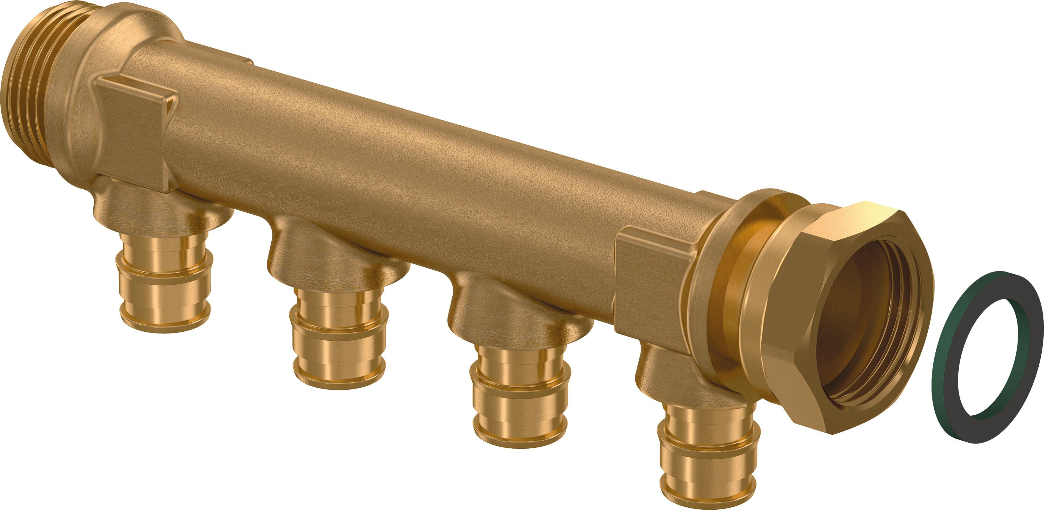 Uponor Q&E colector macho/tuerca móvil 3/4"MT/SN 4X16 c/c35mm - UPONOR HISPANIA, S.A.U.