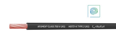 Cable AFUMEX Class 750 V (AS) H07Z1-K TYPE 2 (AS) Cca-s1b,d1,a1 1x25 (NEGRO) ROLLO 100m ...